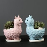 Cute Llama Succulent Planter Pot with Drainage Tray - Walmart.com