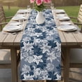 Blue White Flowers Table Runner - 90 Inch Long Country Vintage ...