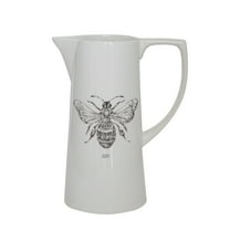 Creative Co-Op Hand-Painted Country-Style Stoneware Pitcher with Floral ...