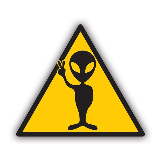 Alien Caution Sign Sticker Decal - Self Adhesive Vinyl - Weatherproof ...