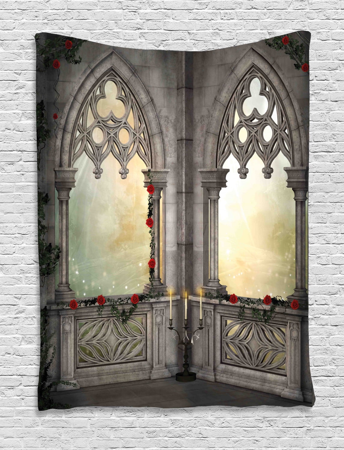 Gothic Tapestry, Vintage Style Ottoman Palace Balcony for Sultans with ...