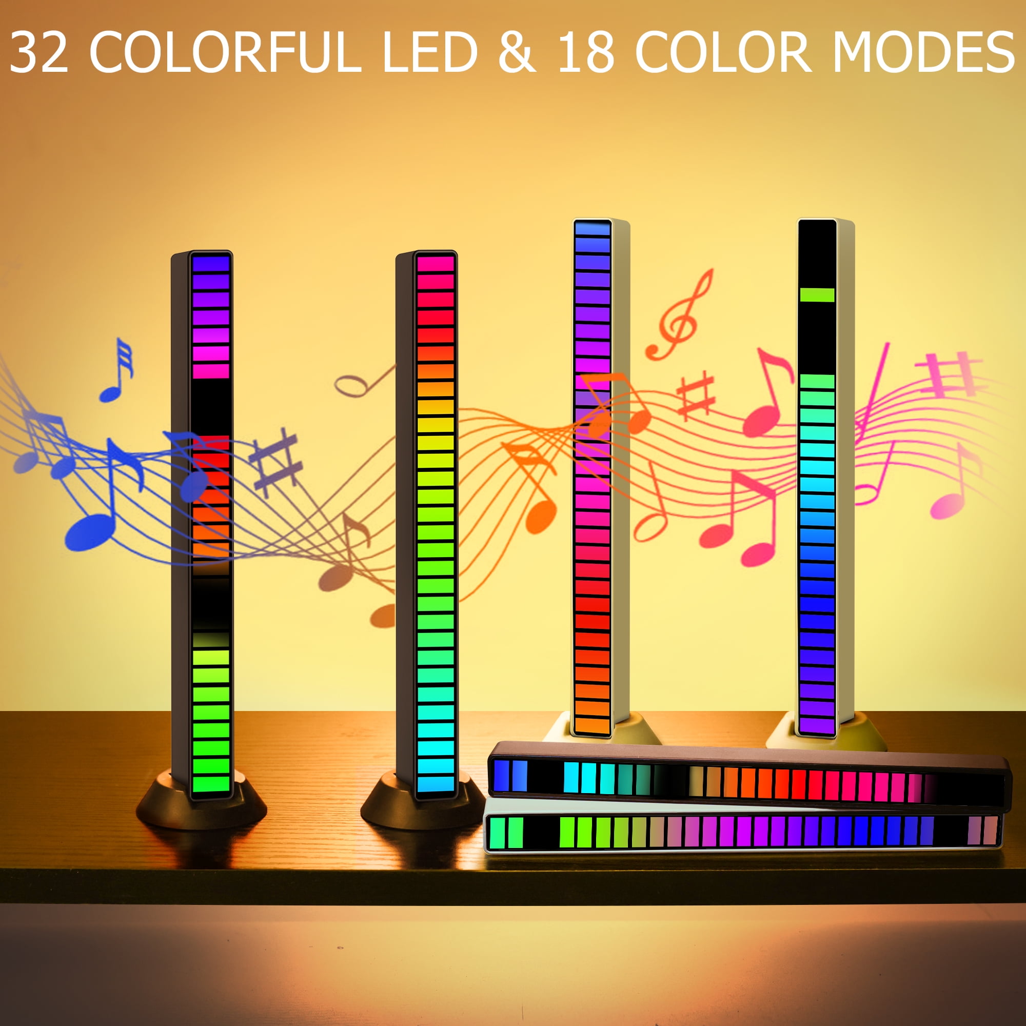 Buy Music Level Light, ANHAY 2 Pack Rechargeable Music Level Light LED ...
