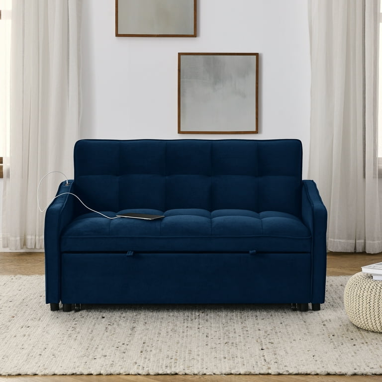 Navy blue sleeper loveseat store
