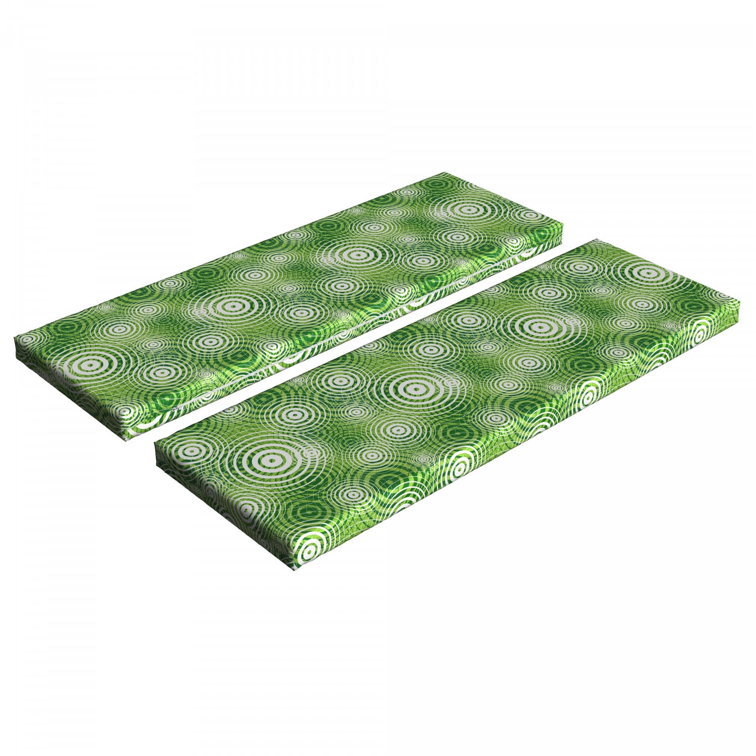 Abstract Bench Cushion Set of 2, Circular Round Shaped Inner Geometric ...