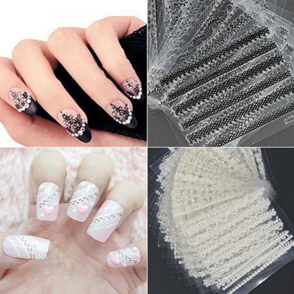 30 Pcs Lace Nail Sticker Set Nail Art Stickers Beauty Nail Decorating ...
