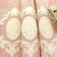 2 Panels Luxury Pink Chenille Curtains, Cream Velvet Applique ...