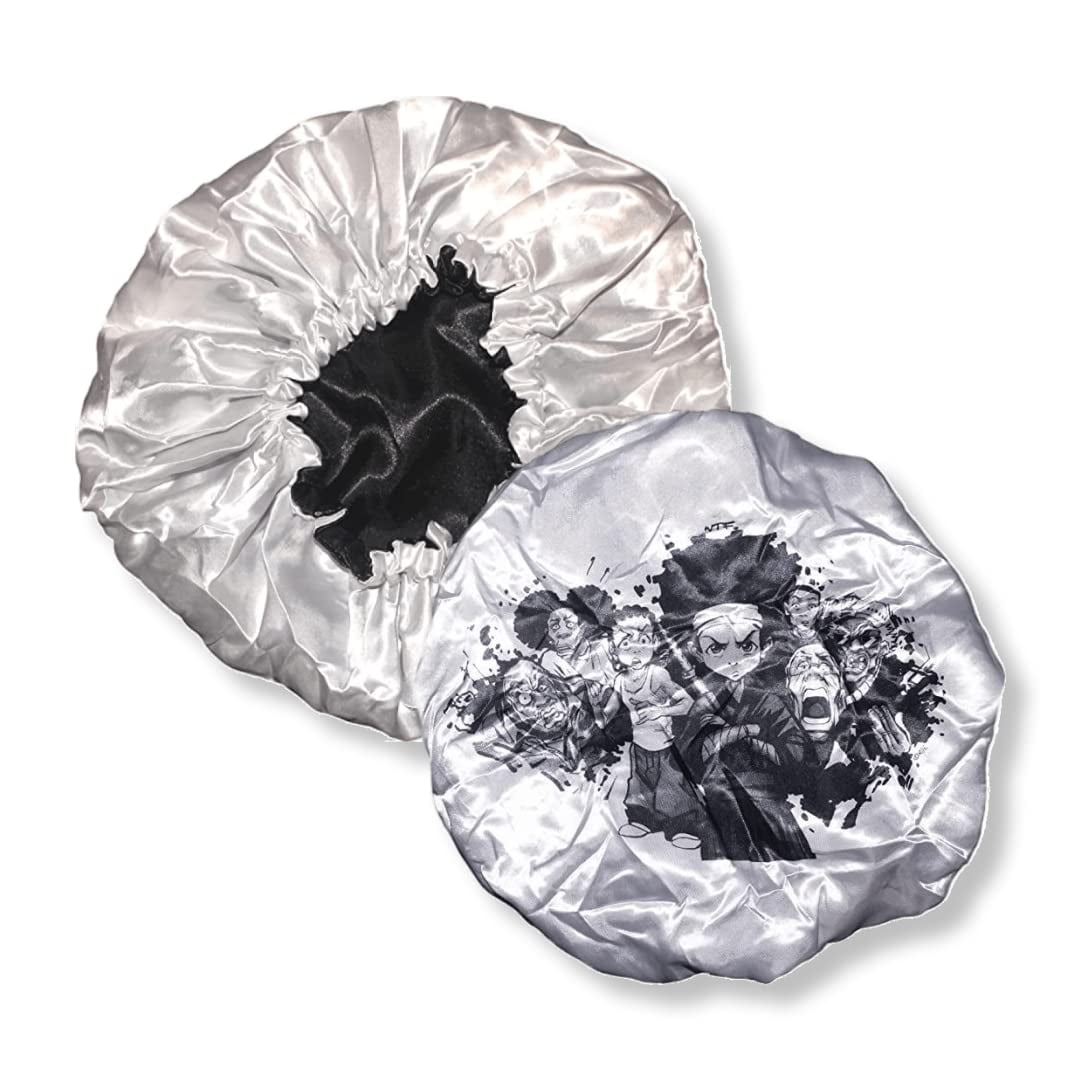 Large Bonnet - Silky Satin Bonnet with Elastic Soft Band (White ...