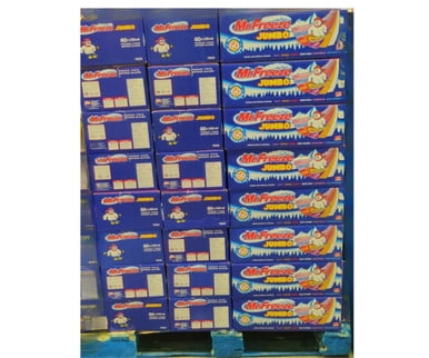 Mr Freeze Jumbo Freeze Popsicles 60 x150ml - Pallet Of 96 Cases -Total ...