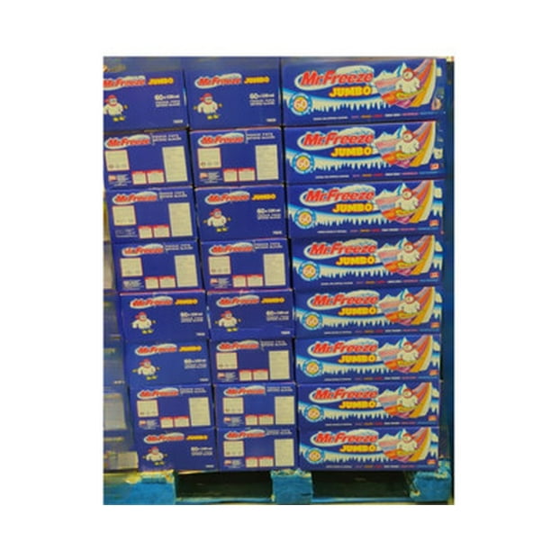 Mr Freeze Jumbo Freeze Popsicles 60 x150ml - Pallet Of 96 Cases -Total ...