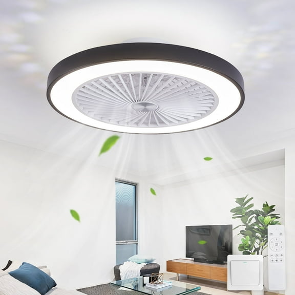 Flush Mount Ceiling Fan with Lights And Remote 20" Low Profile Flush ...
