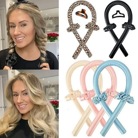 Heatless Curling Rod Headband Hair Curlers Ribbon Hair Rollers Wave ...