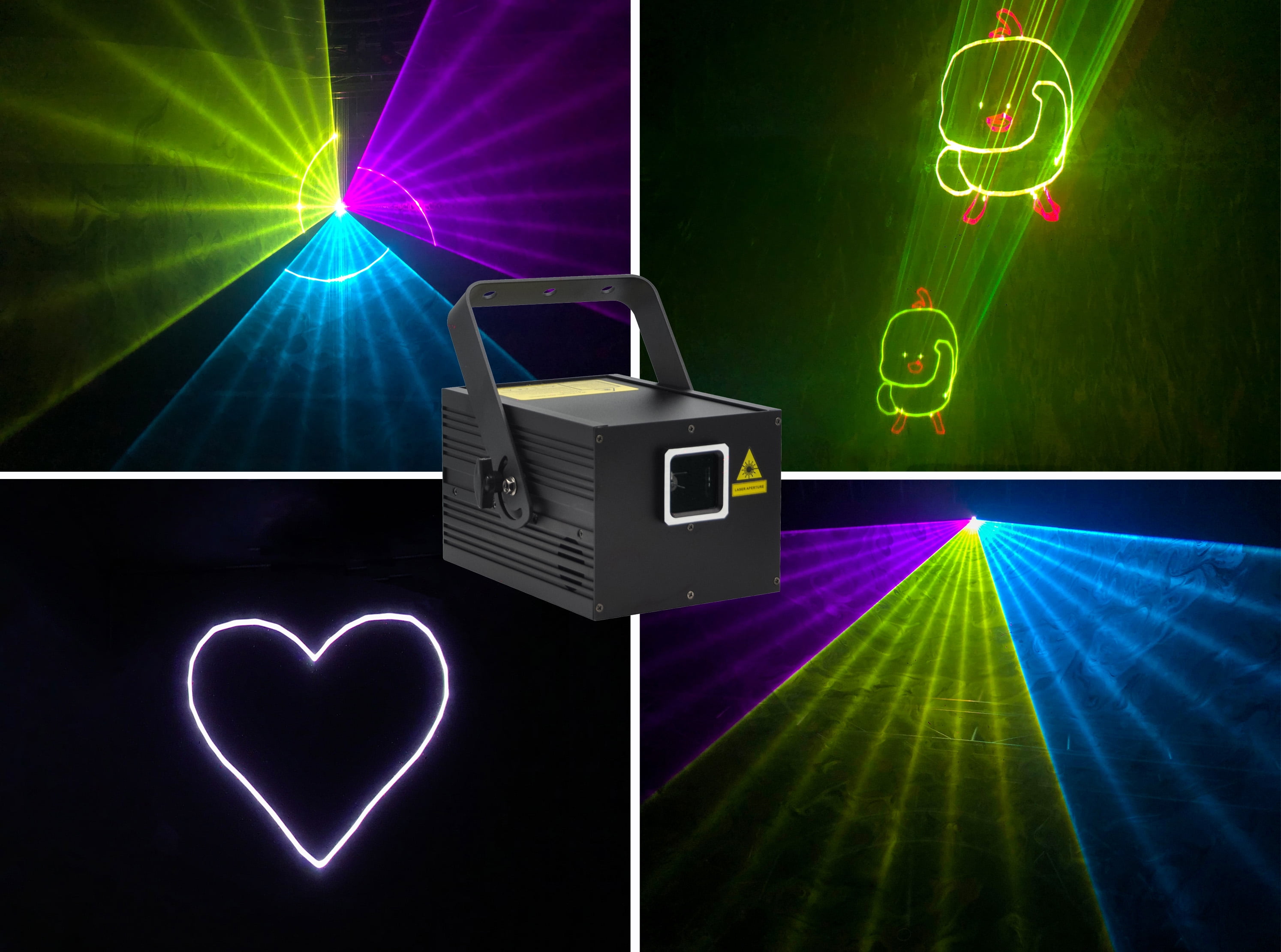 1W RGB Laser Projector Mini Stage Light Disco Lighting Animation Beam ...