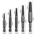 5x Broken Bolt Extractor Kit Hex Shank Spiral Flute Bolt Extractor Set ...