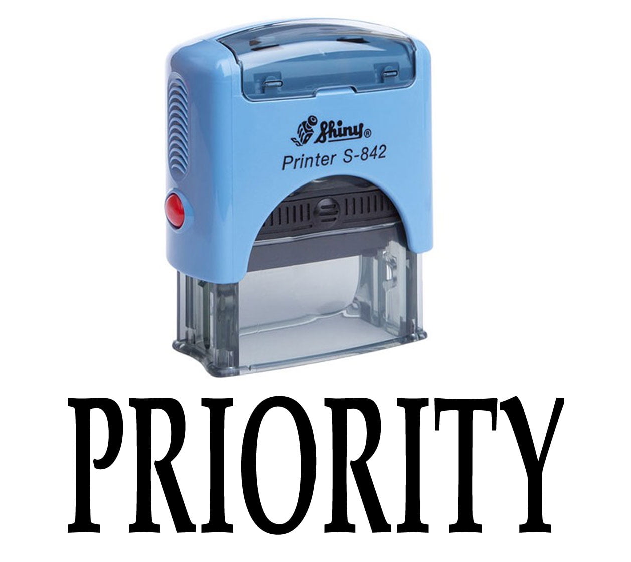 PRIORITY Self Inking Rubber Stamp Custom Shiny Office Stationary Stamp ...
