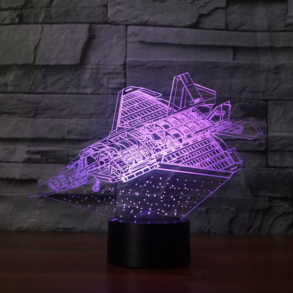 LINLIN 3D Night lamp, 3D lamp 3D Illusion Night Lights 3D Airplane ...