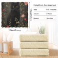 Floral Black Cat Kitchen Cloth Dish Towels for Drying Washing Absorbent ...