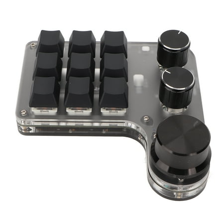 OSU Gaming Keyboard, 3 Knobs Connection Programmable Macro Keyboard USB ...