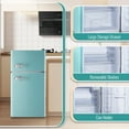 TACOOL BLUE Refrigerator with Top Freezer 3.5Cu.ft Two Door Small Mini ...