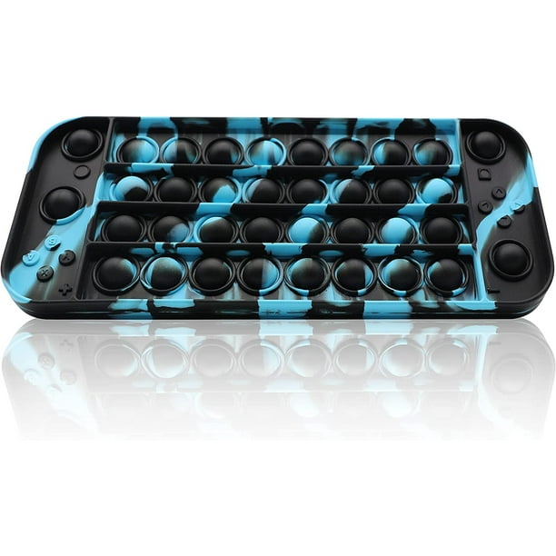 Gamepad sensorial Fidget Toy HUOGUO Push Pop Bubble, azul y negro ...