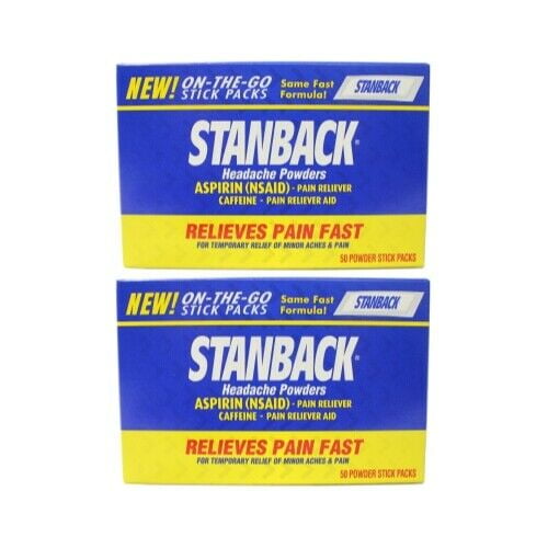 2 Pack Stanback Headache Stick Pack Powders 50 Count Each - Walmart.com