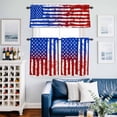 American Flag Kitchen Curtains and Valances Set, Vintage Stripes Retro ...