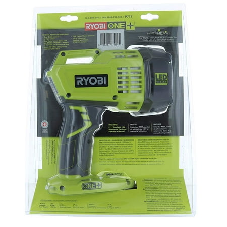 Ryobi P717 One+ 18V Dual Powered LED Cordless Spotlight w/ 2500 Lumens ...