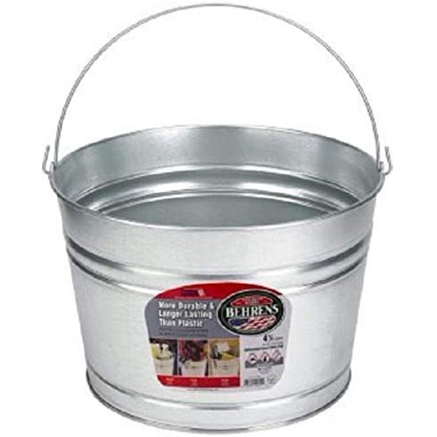 Behrens High Grade Steel C17GS 4.25 Gal Silver Galvanized Steel Pail ...