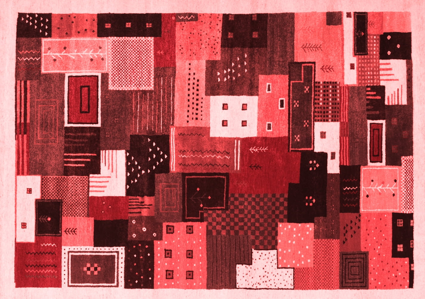 Ahgly Company Indoor Rectangle Abstract Red Contemporary Area Rugs, 7 ...