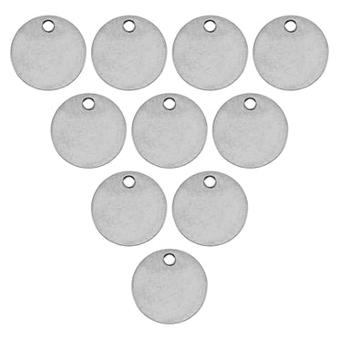 Uxcell Aluminum Blank Tags 1.4 Inch, Round Metal Stamping Blanks Pet ID ...