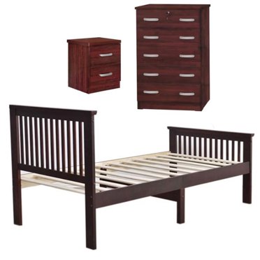 Home Square 3-Piece Set with Double Dresser and 2 Nightstands - Walmart.com
