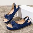 Blue Ladies Fish Mouth Bow, Sandals Flat Heel Spring Summer Solid ...