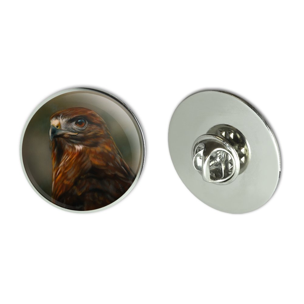Red-Tailed Hawk Raptor Portrait Metal 1.1" Tie Tack Hat Lapel Pin ...