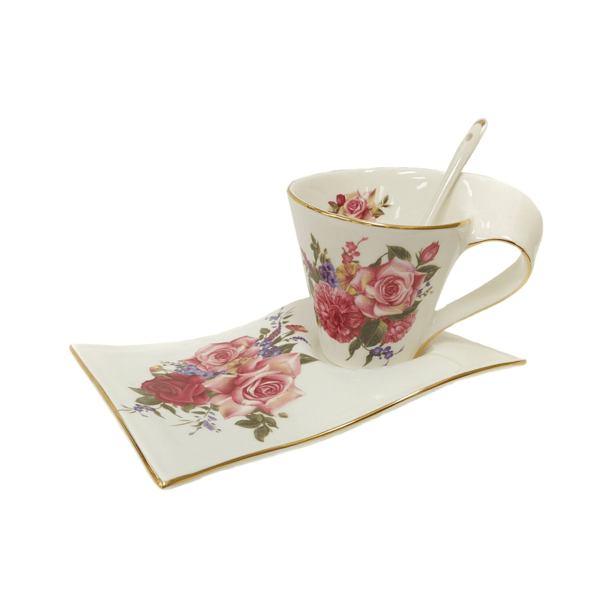 Roses Cup and Saucer Set - Walmart.com