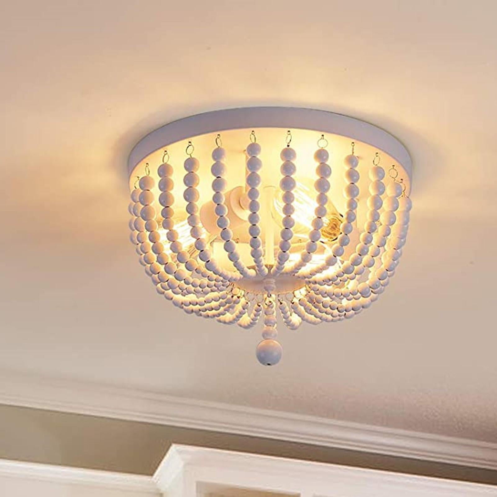 Semi- Ceiling Light Retro Bohemia Decor Ceiling Light Fixture Wood ...