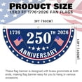 America 250th Independence Celebration Half Fan Flag Patriotic Hanging ...