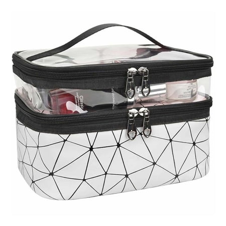Large Cosmetic Case Makeup Bag Storage Box Handle Organizer | Walmart ...