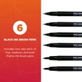 Sakura Pigma Professional Brush Pens, Archival Black Ink, Fine, Medium & Bold Brush Nibs 6 Pk ...