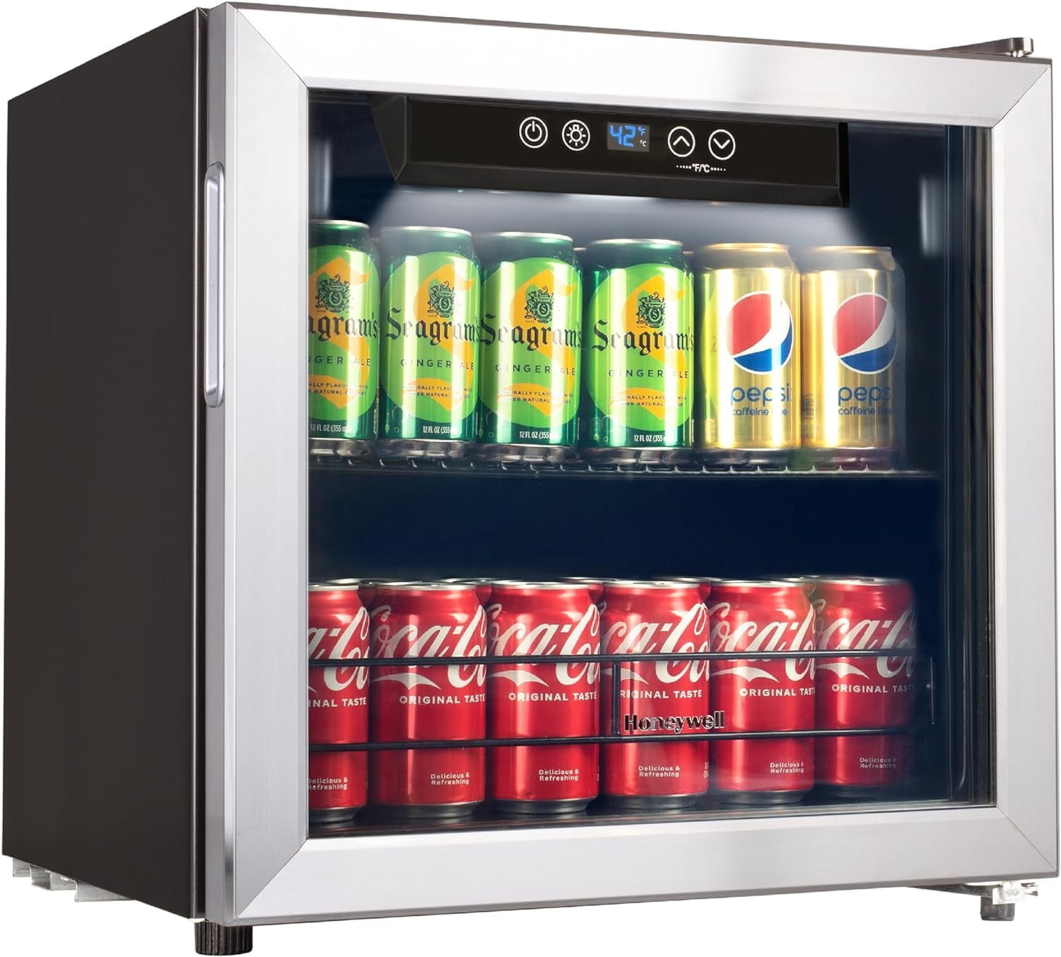 Honeywell Beverage Refrigerator and Cooler, 48 Can Mini Fridge with ...