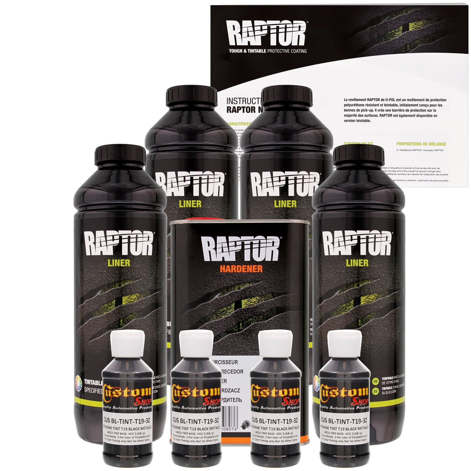 Raptor Black Metallic Urethane Spray-On Truck Bed Liner Texture Coating ...
