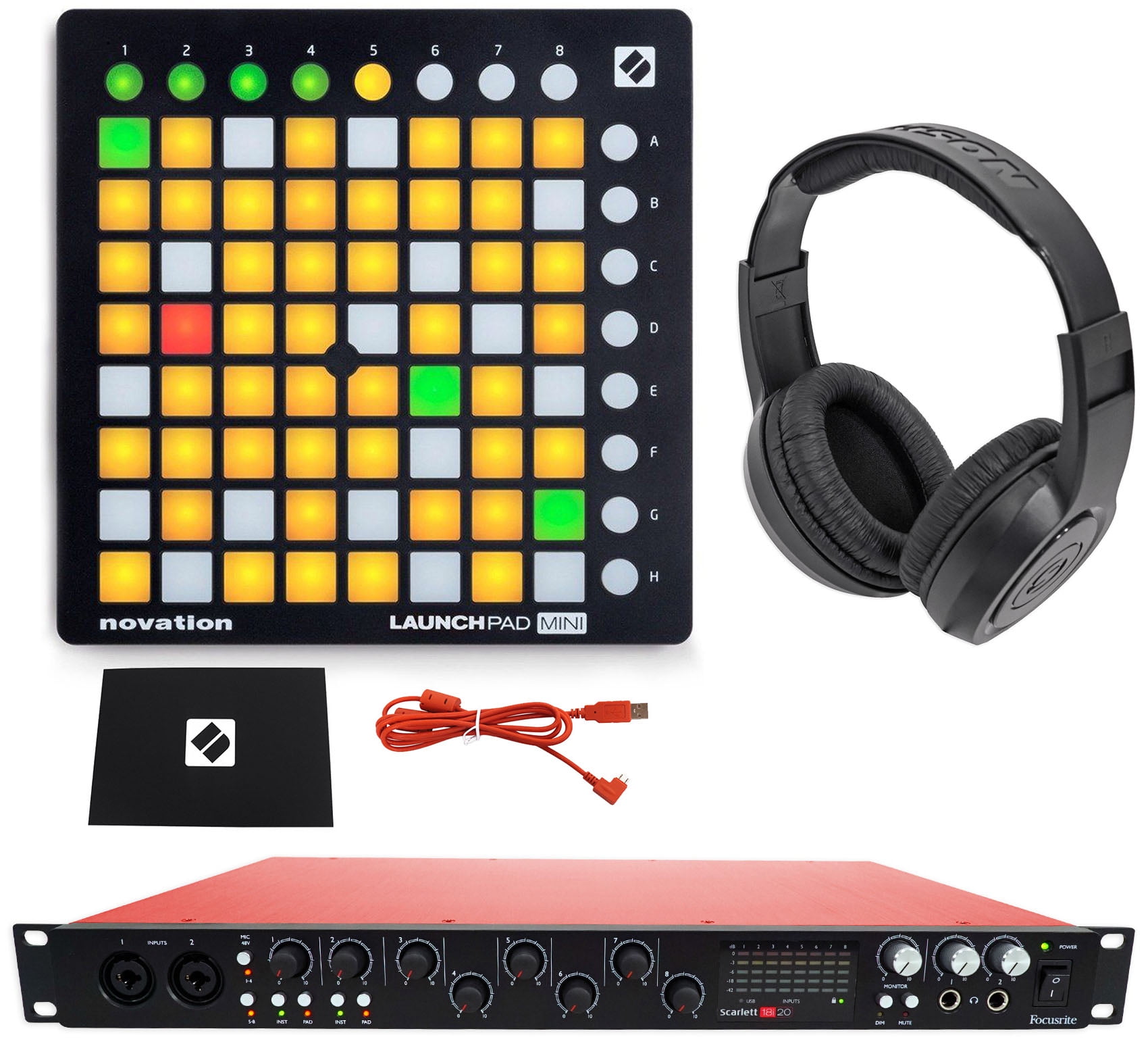 Focusrite SCARLETT 18I20 2.0 Audio Recording InterfaceLaunchpad Mini ...
