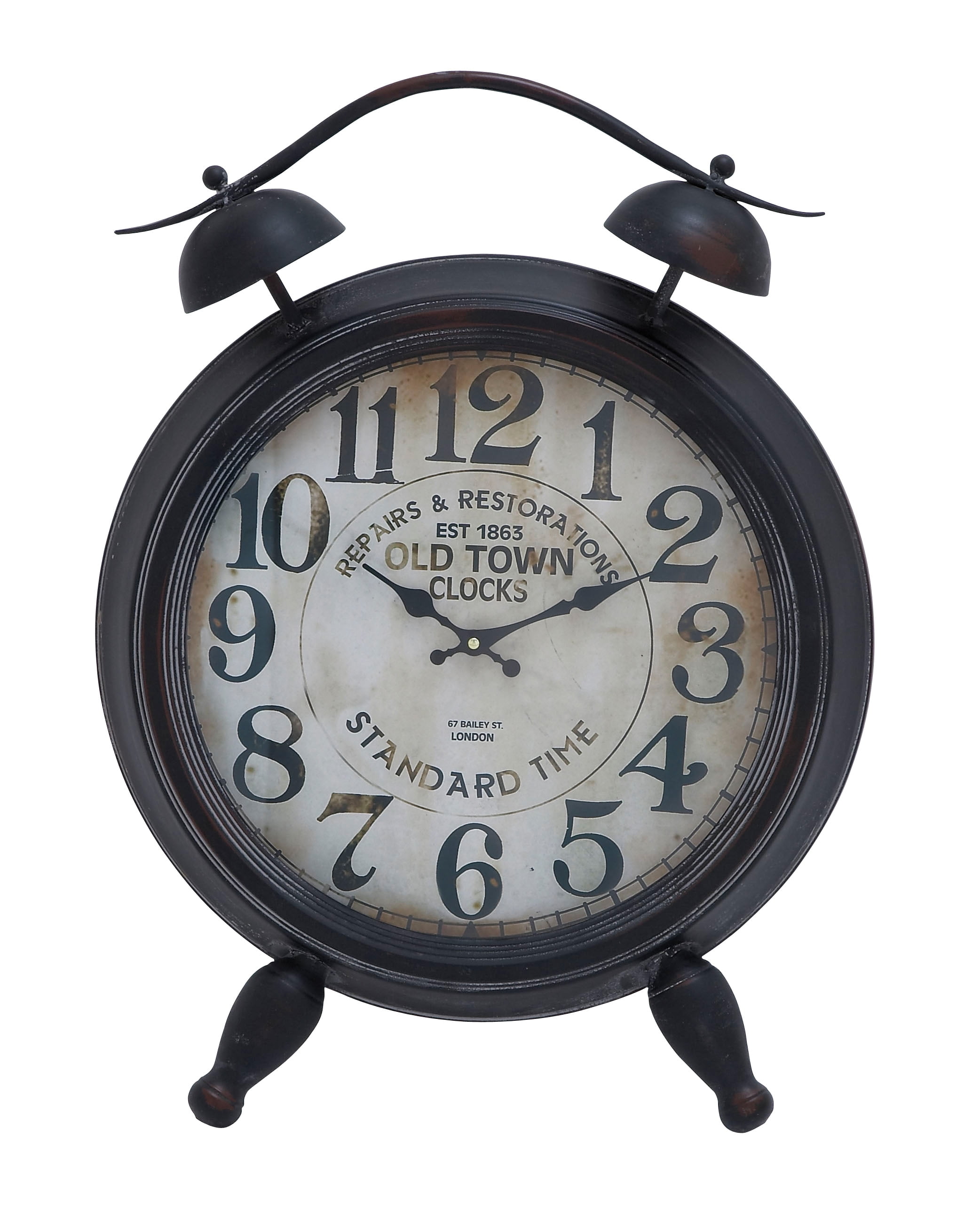 Decmode Traditional 25 X 19 Inch Iron Table Alarm Clock - Walmart.com