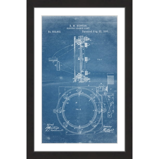 "Searchlight 1893 Blueprint" Framed Painting Print - Walmart.com