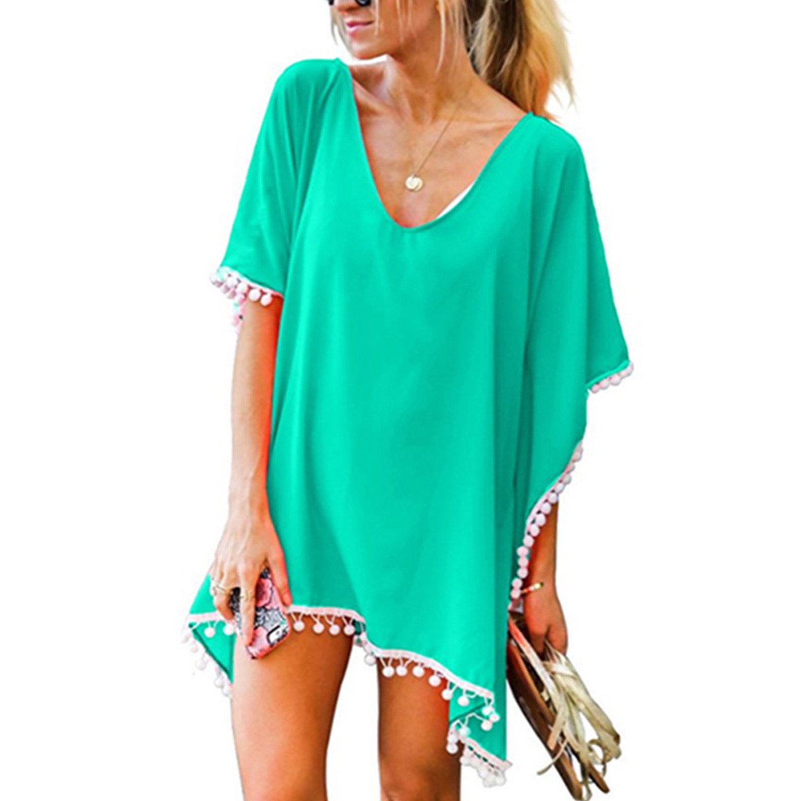 Click here for Xpxing Up Bikini Tassels Women Beach Chiffon Cover... prices