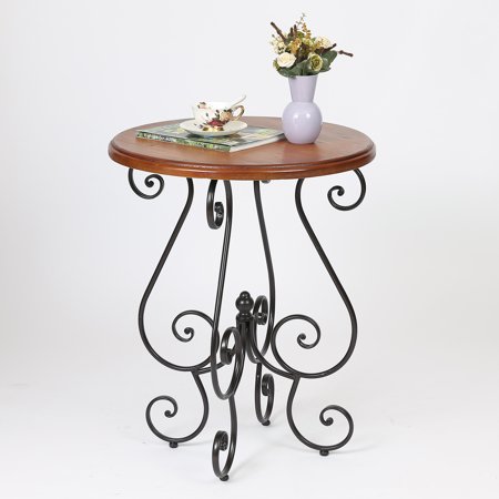 Round Deco Scroll End Table - Walmart.com - Walmart.com