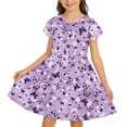 Big Girls' Dresses Cartoon Print Short Sleeve for Playwear Soft Outfit ...