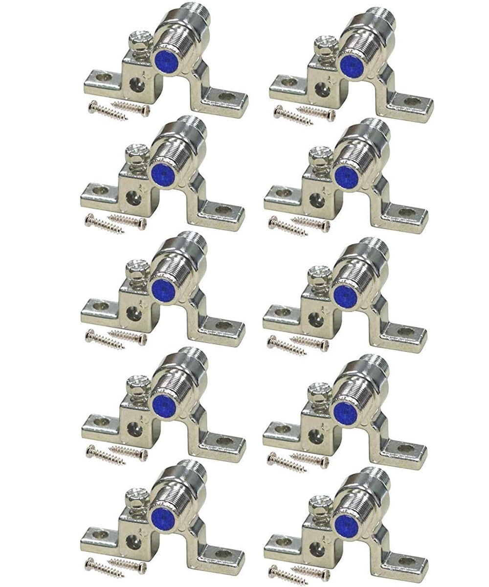 iMBAPrice (Pack of 10) Single 2.5GHz F-Pin Grounding Block - Includes 2 ...