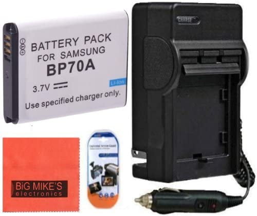 BP-70A Battery And Battery Charger for Samsung DV150F ES65 ES70 ES80 MV800 PL120 PL170 PL20 ...