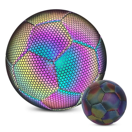 Yeacher Reflective Soccer Ball Night Glowing Light Up Camera Flash ...