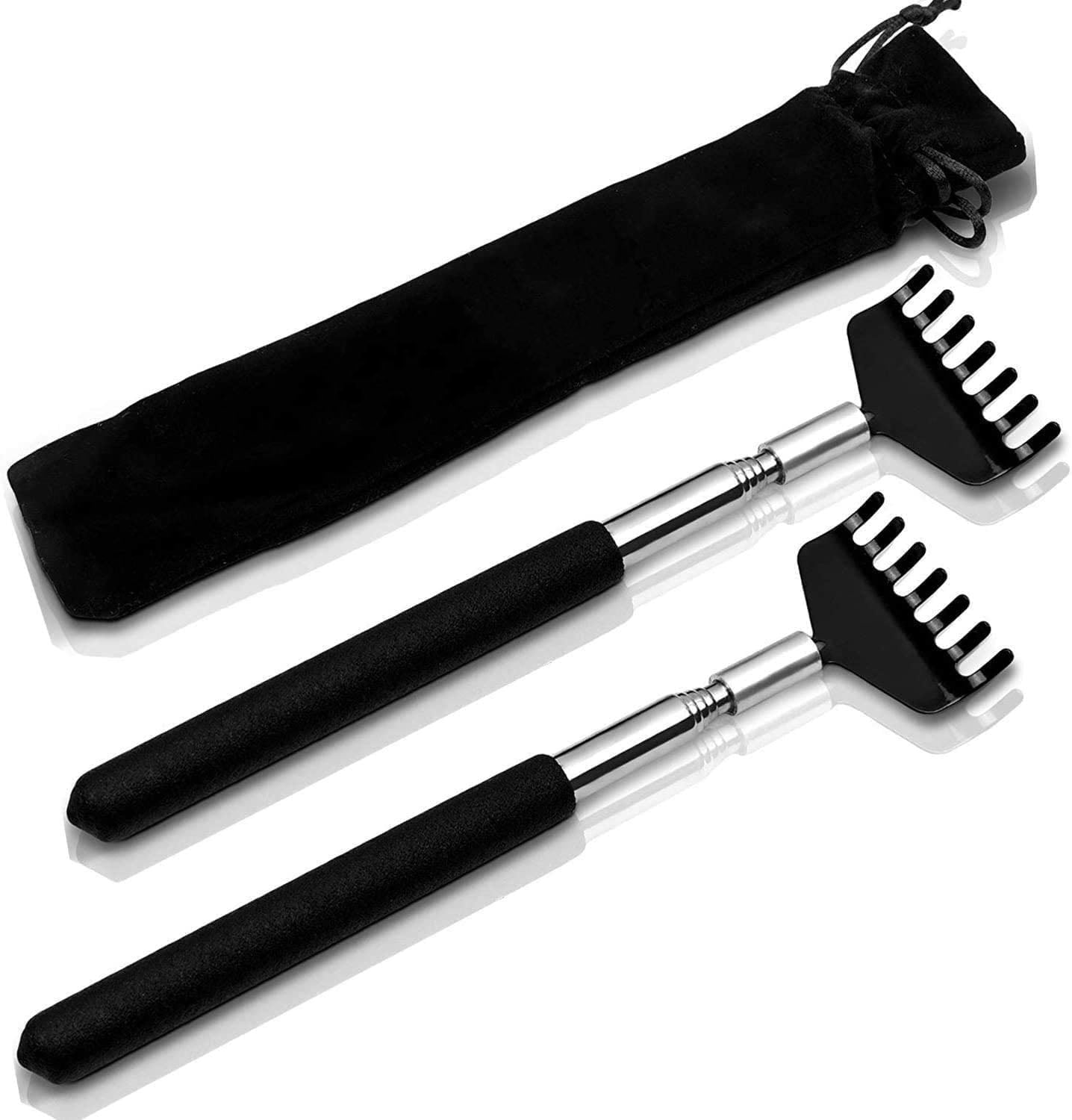 2 Pack Portable Extendable Back Scratcher,Stainless Steel Telescoping ...