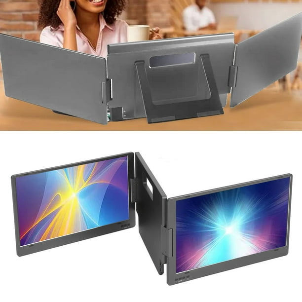 14 Inch Triple Portable Monitor, Triple Laptop Screen Extender, FHD ...